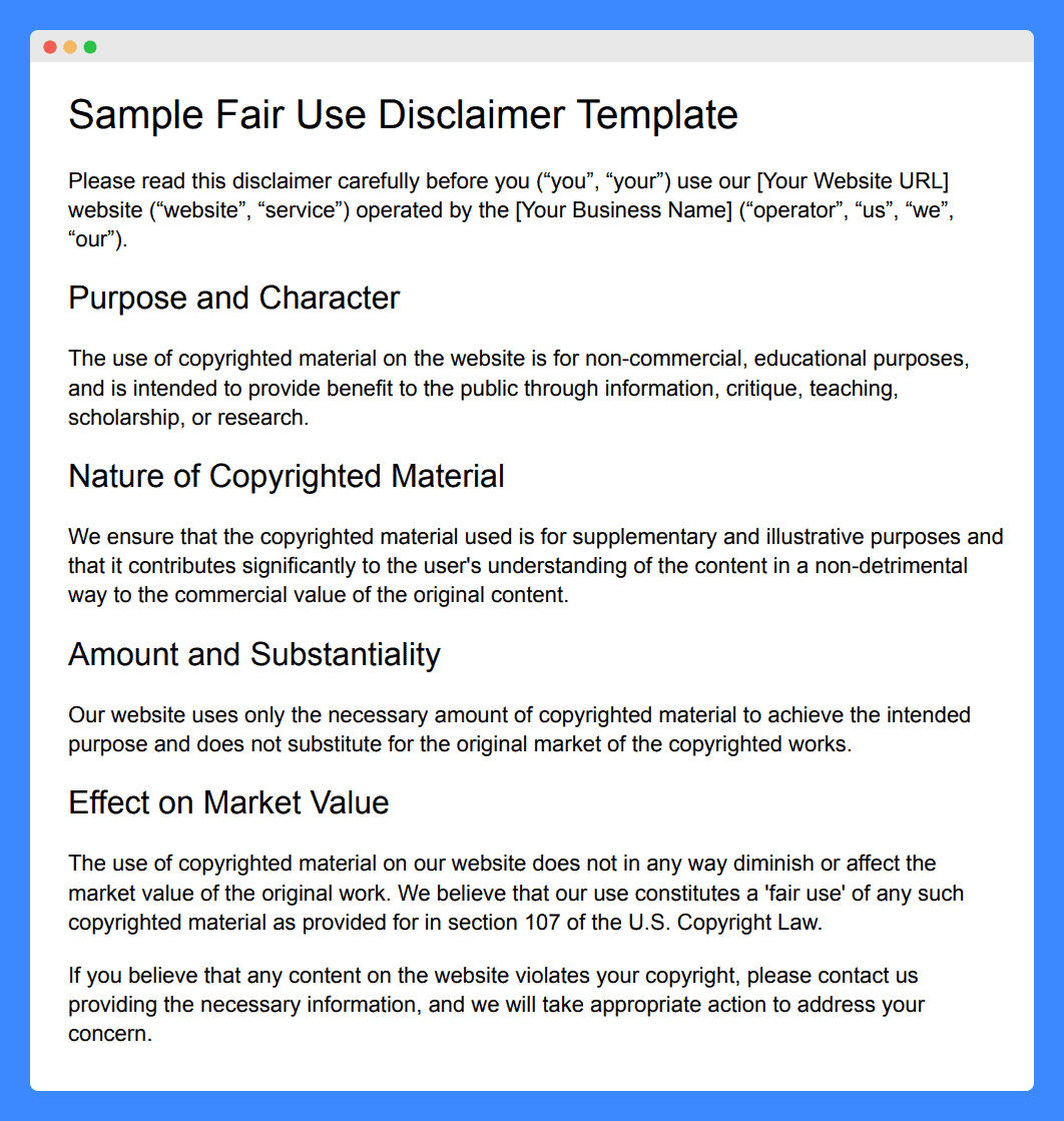 Fair Use Disclaimer Template & Examples [Free Download]