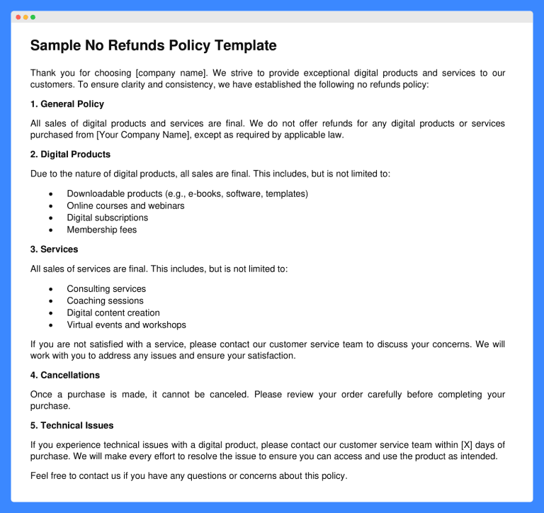 No Refunds Policy That Doesn't Scare Buyers [Free Template]